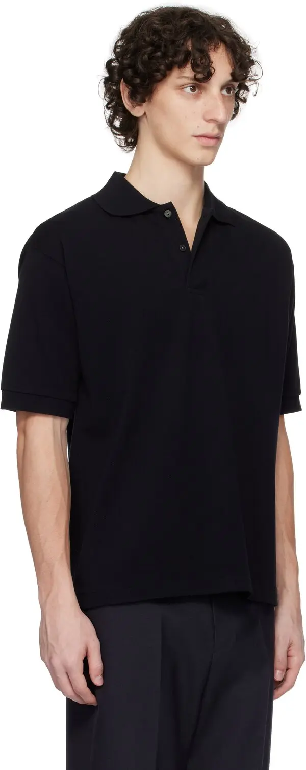 Auralee Navy Pima Cotton Heavy Pique Polo - Dark Navy | Editorialist